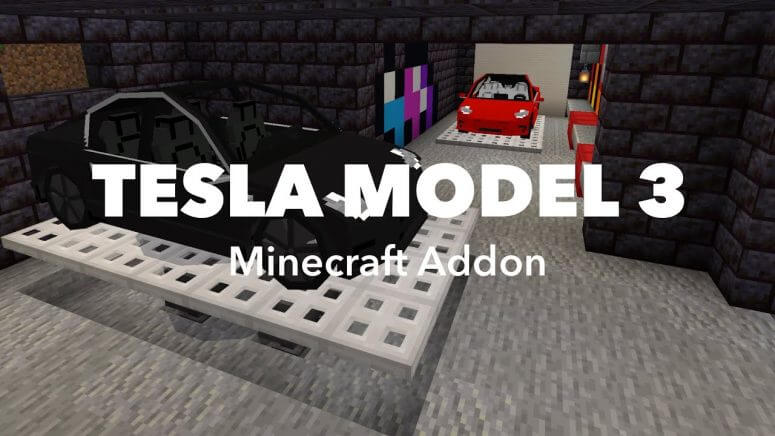Скачать Tesla Model 3 для Майнкрафт ПЕ 1.18, 1.17